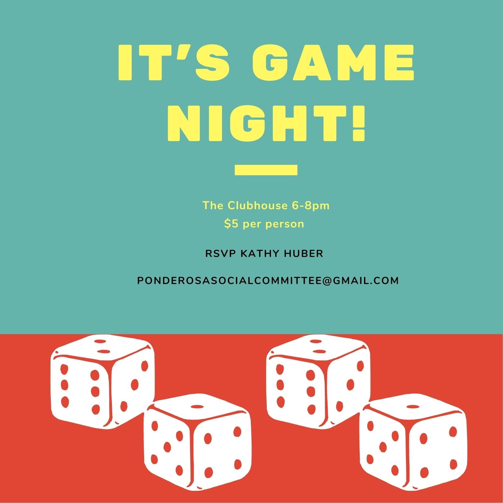 July Bunco Night - Ponderosa Community Club
